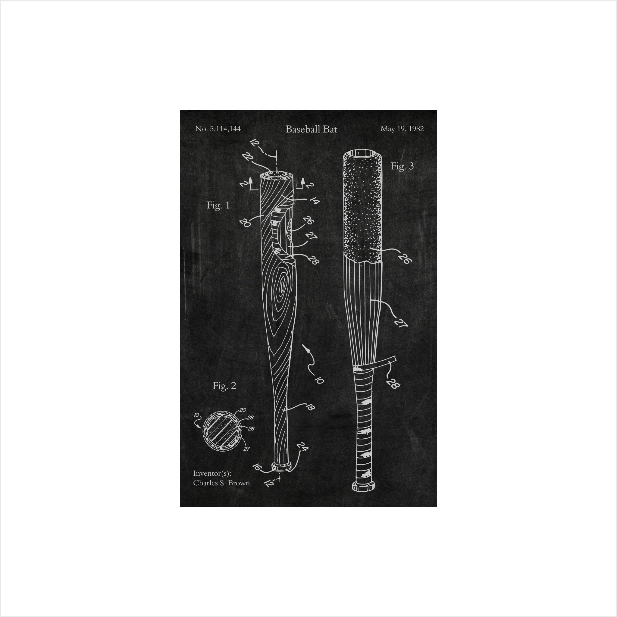 Baseball Bat Patent Art Print – Art East